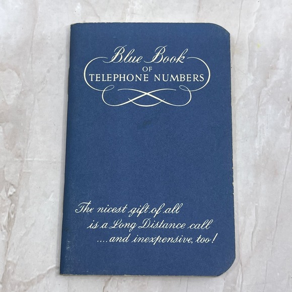 None | Accents | Vintage Pocket Blue Book Of Telephone Numbers ...
